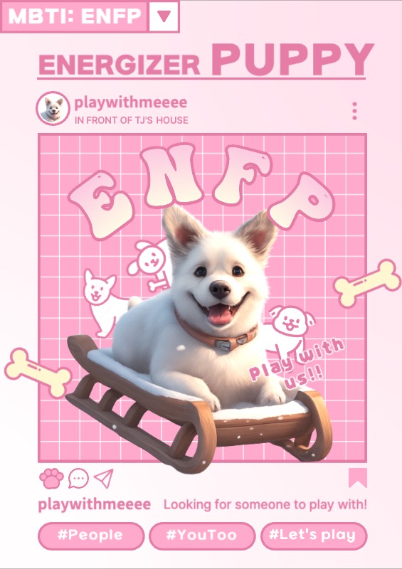 Introducing the MBTI personality types in pink and white Tweet - MiriCanvas