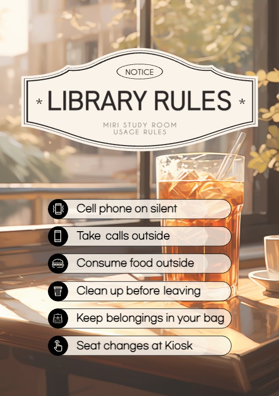 Announcing the rules for brown, natural study rooms - MiriCanvas