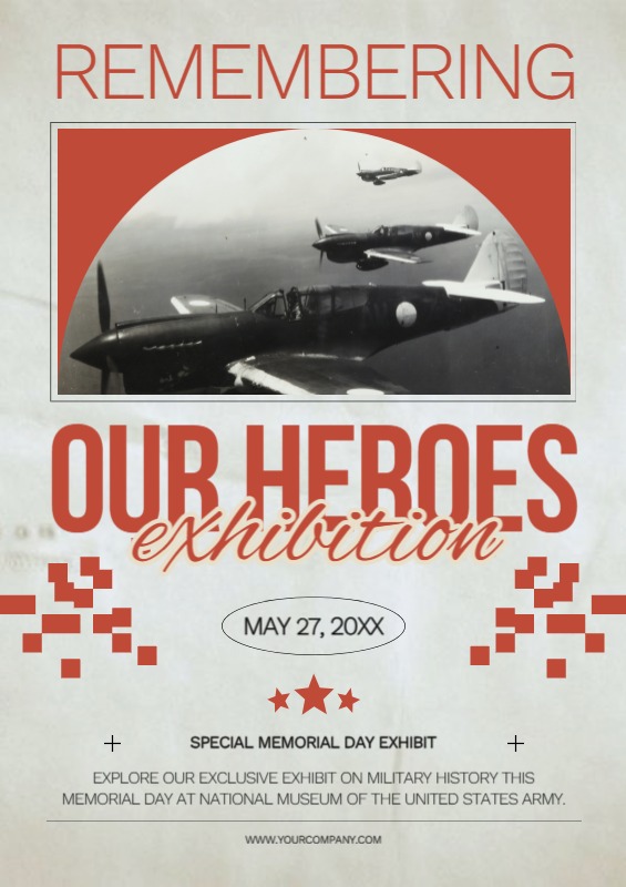 Ivory Vintage Memorial Day Exhibition Flyer - MiriCanvas