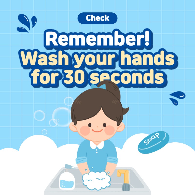 A light blue, kitschy handwashing guide - MiriCanvas