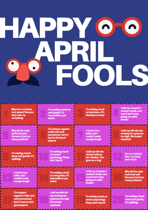 Blue and Red Modern April Fools Activity Introduction - MiriCanvas