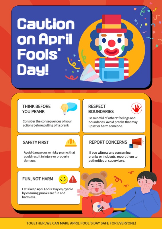 Blue and Red Modern April Fools' Day Ideas Notice - MiriCanvas