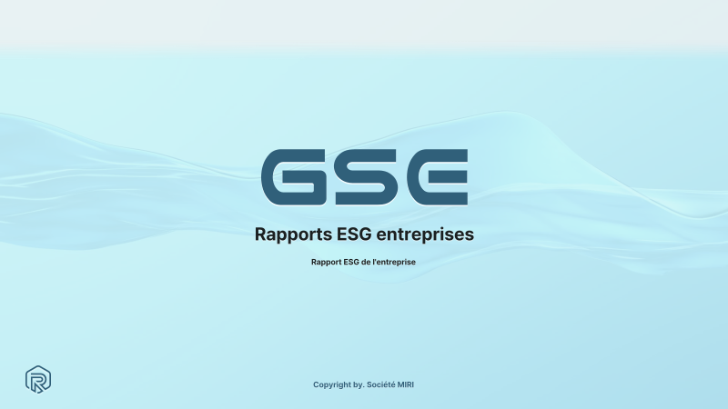 Rapport ESG d'entreprise moderne et écologique en bleu clair et blanc ...