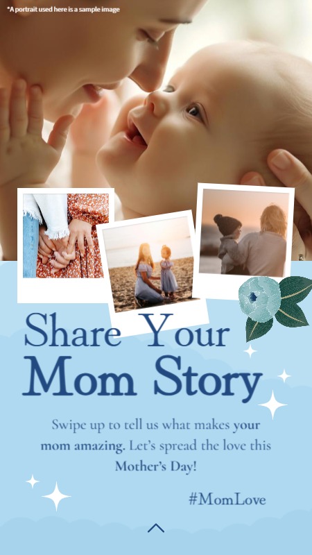 Blue and White Simple Mother's Day Celebration Advertisement - MiriCanvas