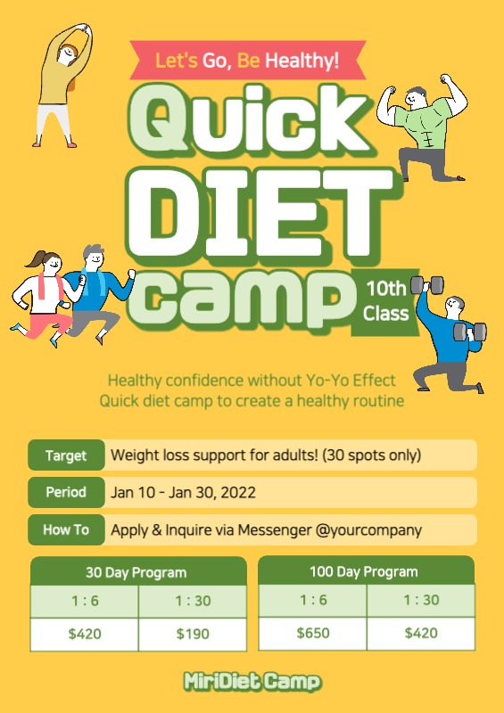 Yellow and Green Illustrated Diet Promotion - MiriCanvas