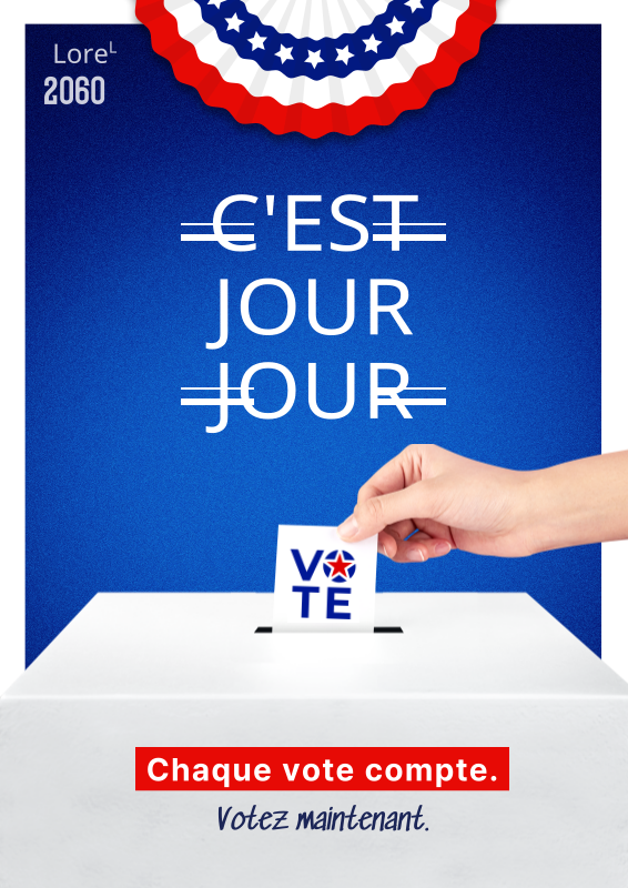 Publicité simple bleue et blanche pour le jour de l'élection - MiriCanvas