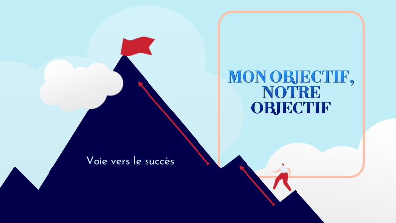 Planificateur de buts et d'objectifs à la mode bleu marine et bleu ciel ...
