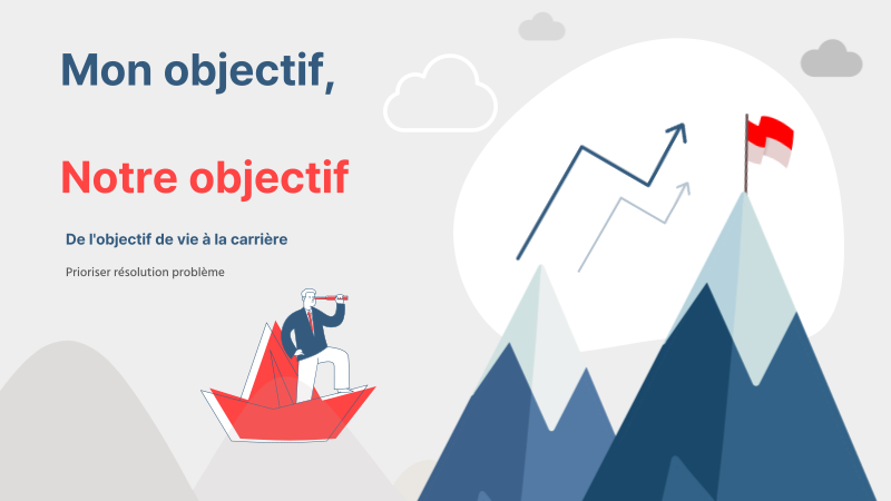 Proposition de buts et d'objectifs simples en rouge et en bleu marine ...