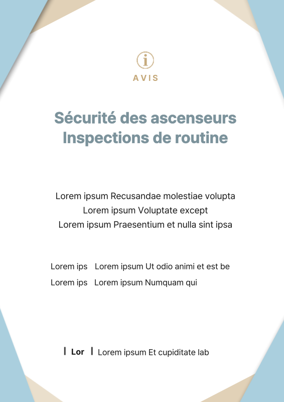 Avis de maintenance d'ascenseur moderne en bleu clair et beige - MiriCanvas
