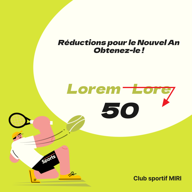 Publicité simple sur les réductions dans les salles de sport en ...