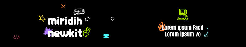 Kit de bienvenue avec un concept pixel art branché - MiriCanvas