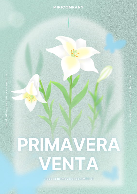 Sencilla obra de arte floral primaveral en colores azul claro y menta ...