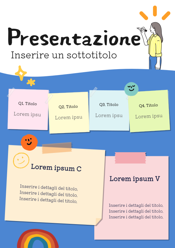 Presentatevi con illustrazioni di post-it ispirate al diario e ...