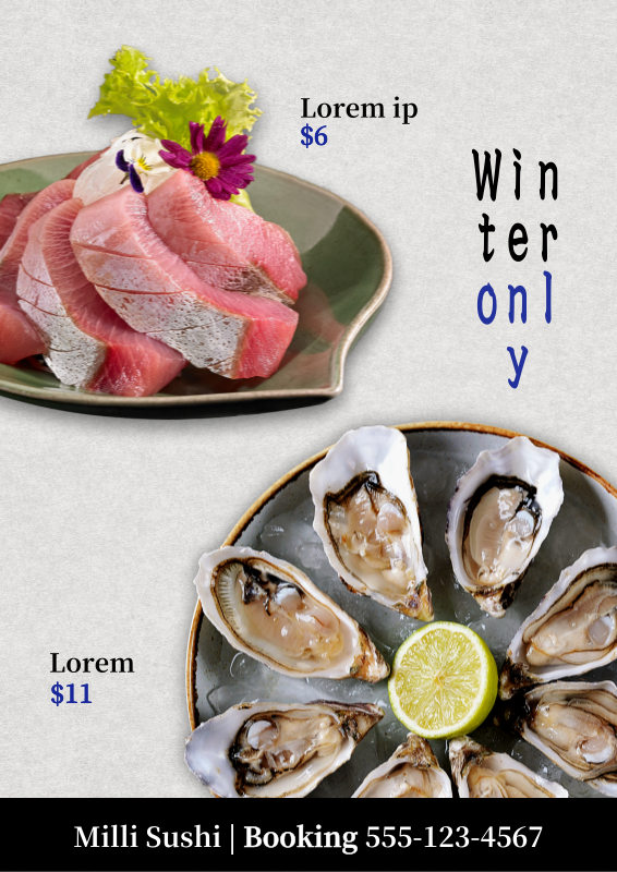 Simple winter limited-time menu poster with a traditional concept ...