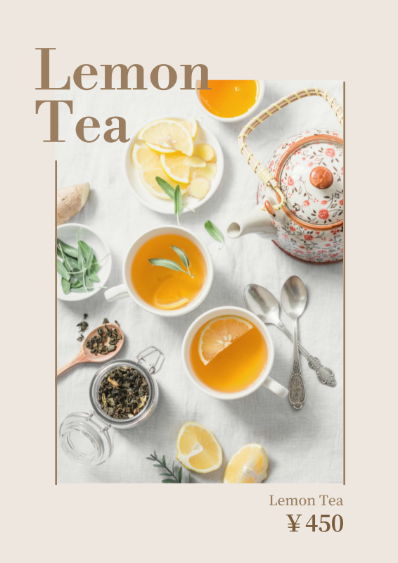 Introducing the Fall Herbal Tea Menu, a simple concept in beige with a ...