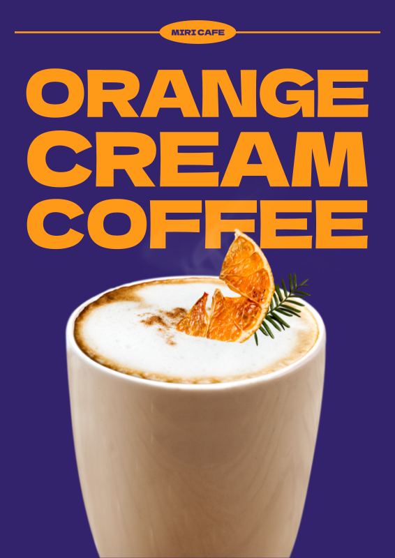 A simple fall-inspired cafe menu with a pop of complementary colors, a ...