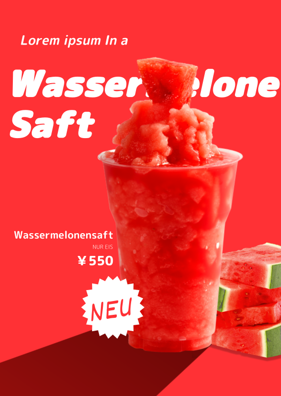 Einführung eines einfachen Sommercafé-Menüs in Rot - MiriCanvas