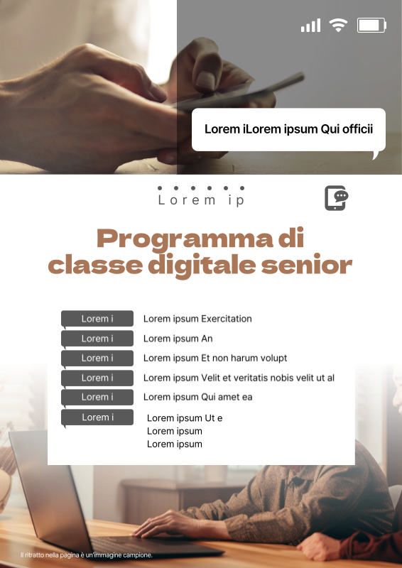 Un semplice annuncio di programma di formazione senior in marrone e ...