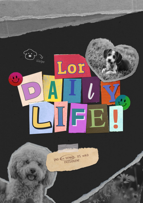 Trendiges Collage-Poster in Rot, Schwarz und Weiß - MiriCanvas