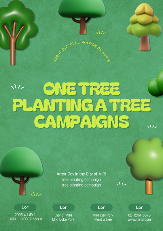 Promote Arbor Day with green and chartreuse colors - MiriCanvas