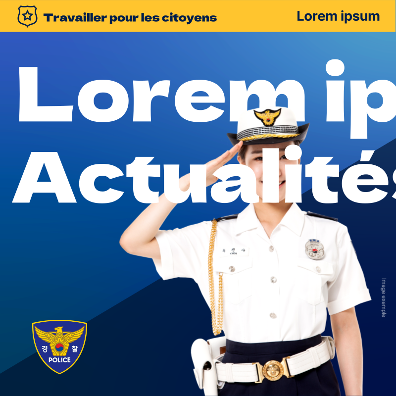 Un simple bulletin d'information sur le poste de police bleu et jaune ...