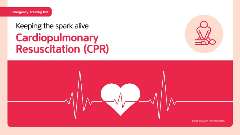 CPR training materials with red and pink accents - MiriCanvas