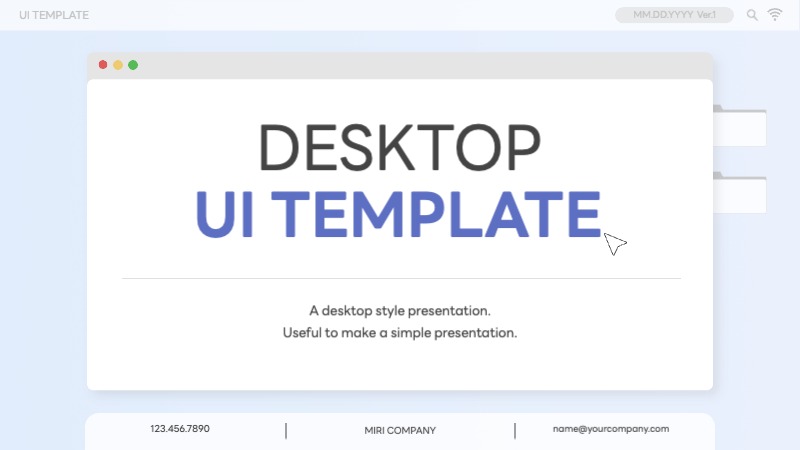 Light blue and simple computer desktop UI mockup - MiriCanvas