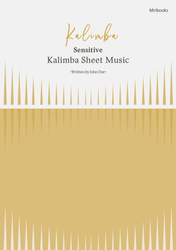 Simple line-patterned kalimba sheet music in gray and beige - MiriCanvas