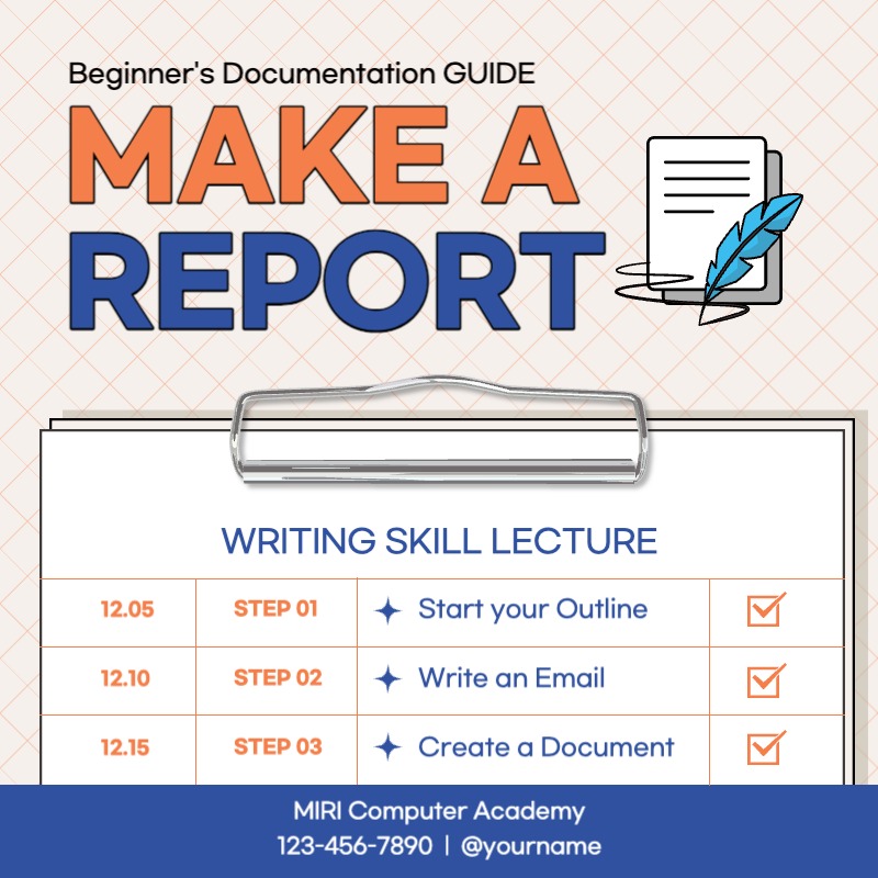 Navy Blue's Simple Documentation How-To Class Schedule - MiriCanvas