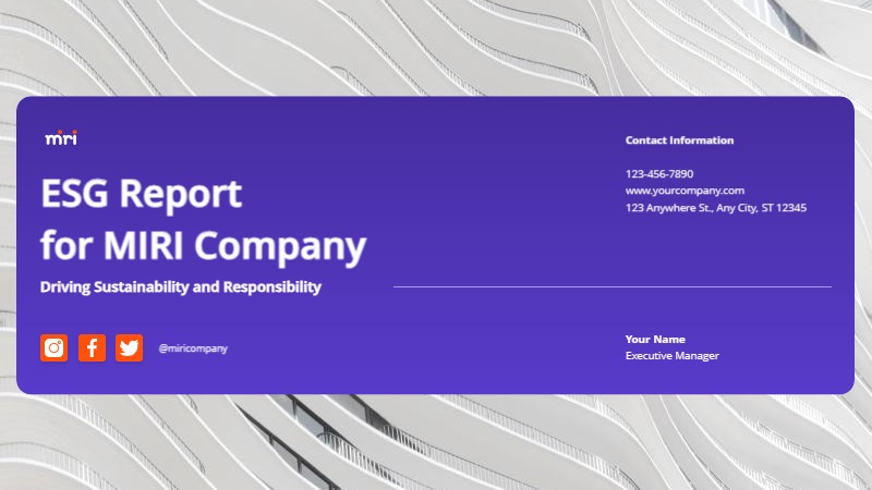 Purple and Orange Modern ESG Company Report - MiriCanvas