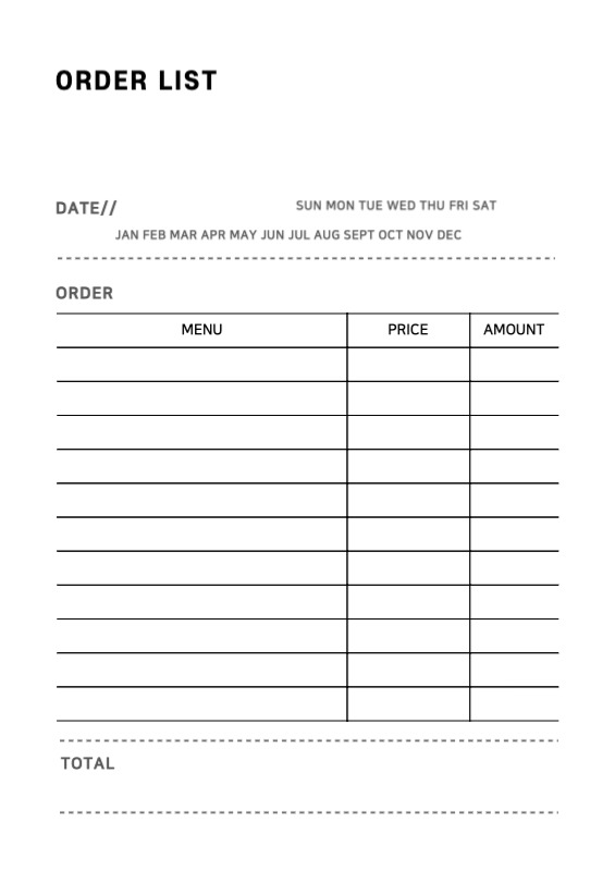Simple order form design poster in white - MiriCanvas
