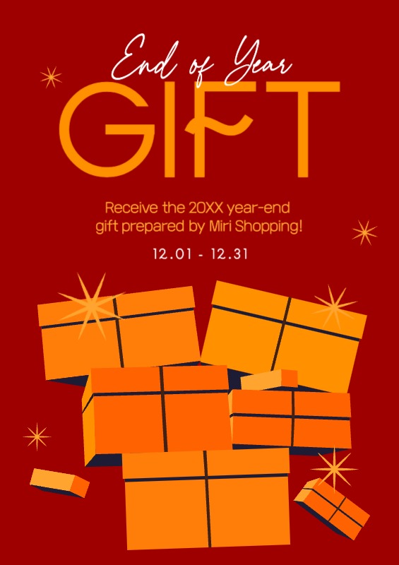 Pop-artistic holiday gift event ads in orange and red - MiriCanvas