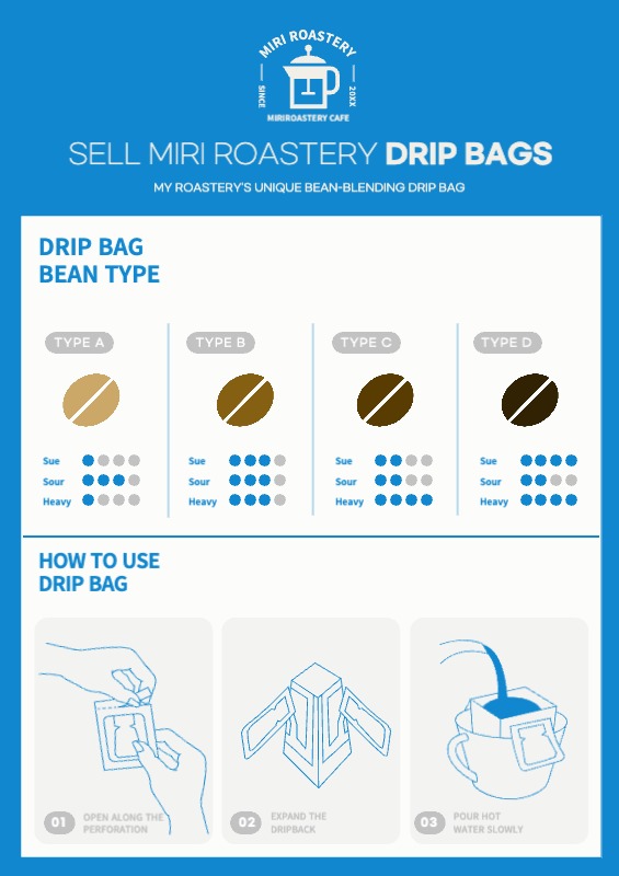 Light blue simple drip bag sales poster for cafes - MiriCanvas