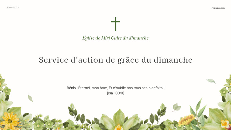 Un simple guide de service vert et jaune de l'église botanique - MiriCanvas