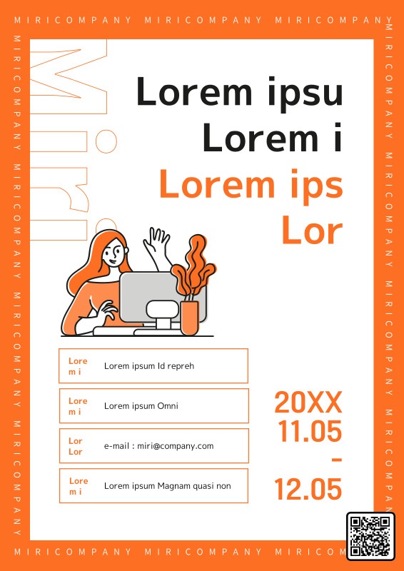 Orange-colored office assistant part-time job posting - MiriCanvas