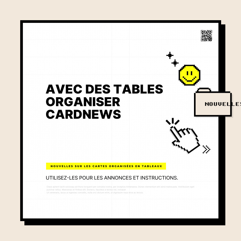 Annoncer l'utilisation de tables simples en jaune et ivoire - MiriCanvas
