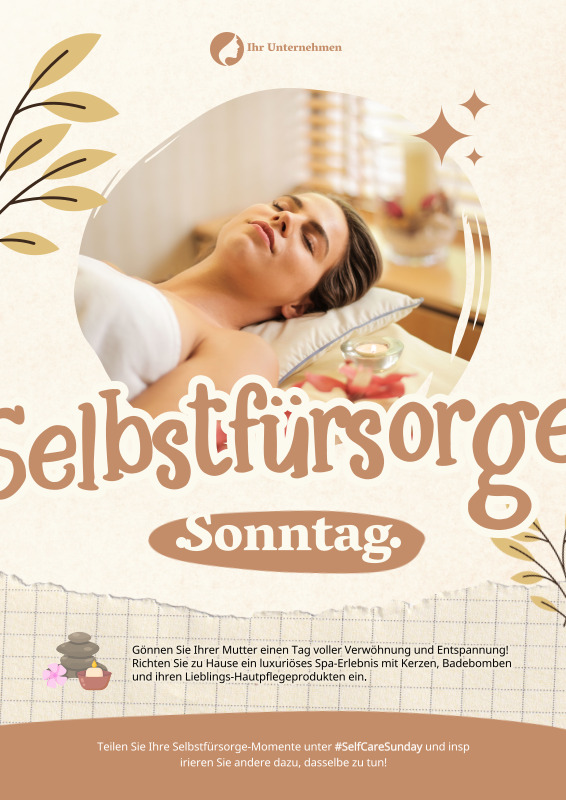 Brown Simple Mother's Day Self Care Promotion - MiriCanvas