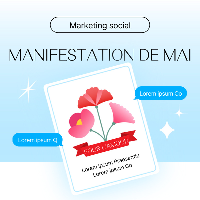 Promouvoir un flux marketing moderne dans les médias sociaux en bleu ...