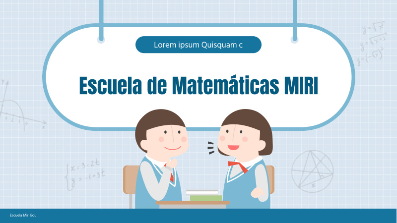 Introducción a la acogedora escuela de matemáticas azul y gris - MiriCanvas