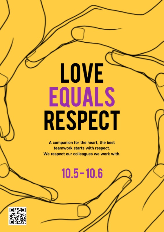 Promote a simple yellow and black respect campaign - MiriCanvas