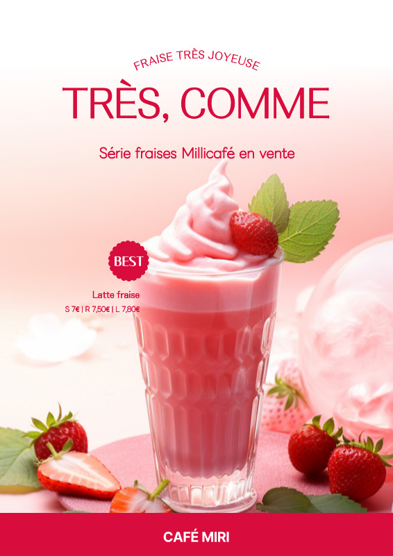 Le nouveau menu du café se caractérise par une couleur principale rouge ...