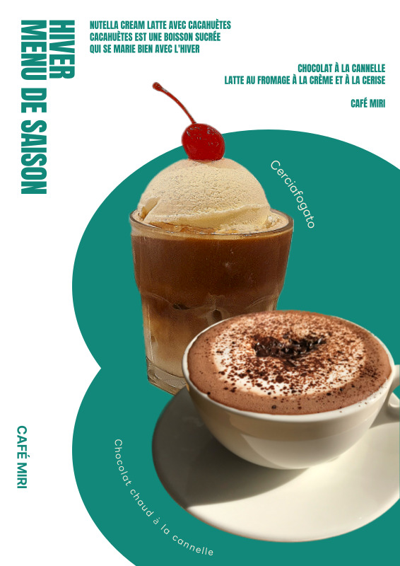 Promouvoir un menu de café mignon avec une typographie turquoise ...