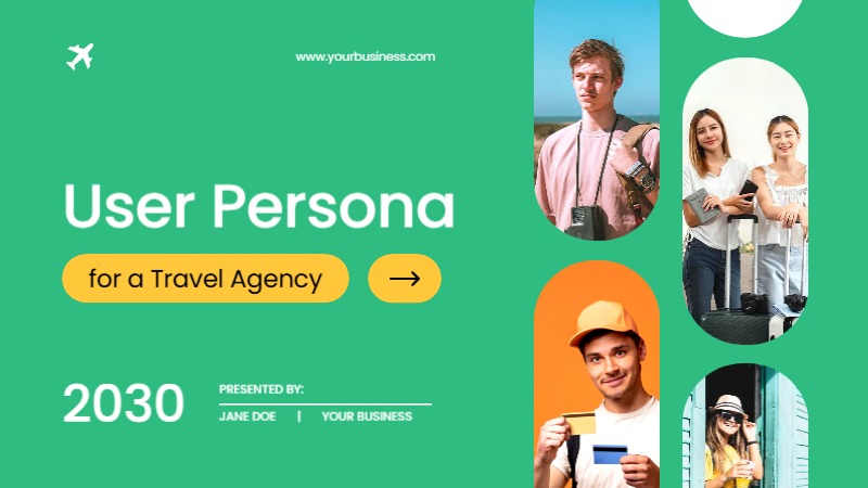Green Simple Travel Agency User Persona Business Strategy - MiriCanvas
