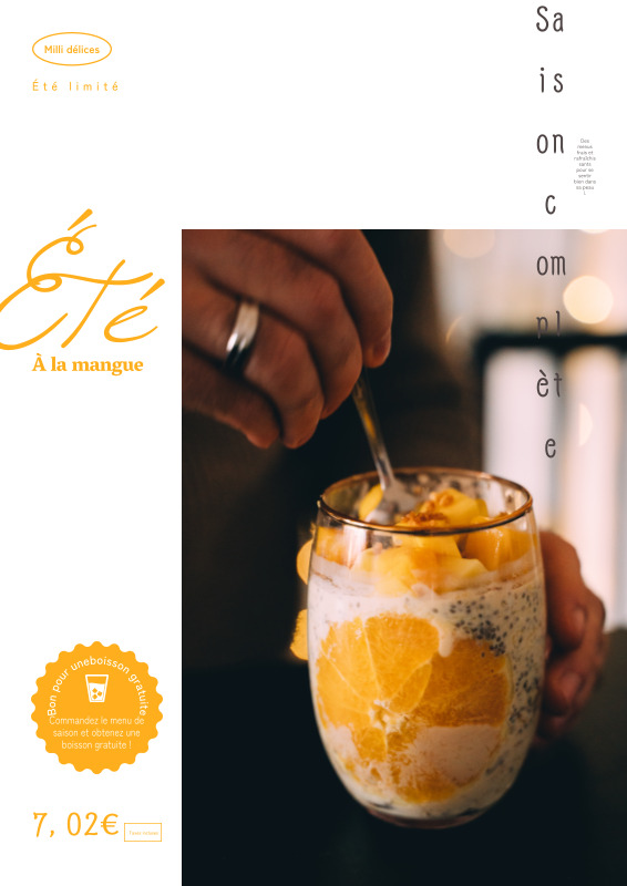 Publicité simple et jaune pour des boissons d'été. - MiriCanvas