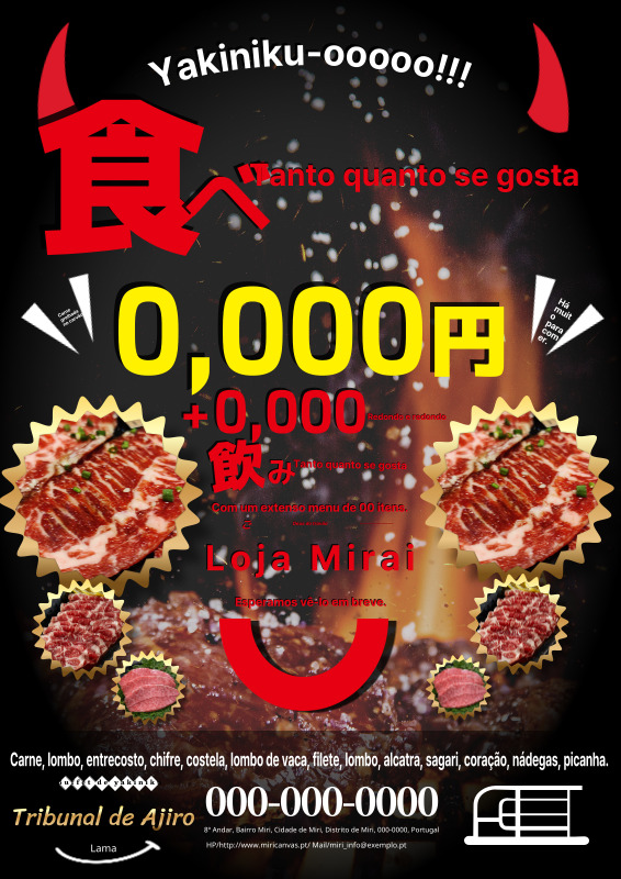 Anúncio simples e forte do tipo "tudo o que puder comer" com ilustração ...