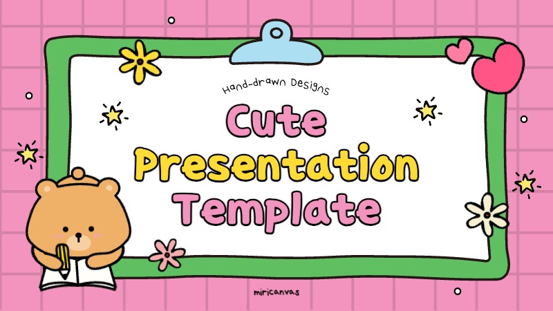 A cute pink and green educational promotion - MiriCanvas