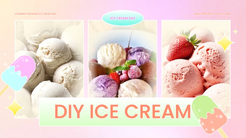 About this kitschy ice cream recipe in pink and chartreuse. - MiriCanvas