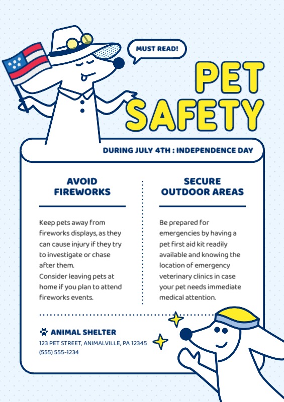 Light blue and yellow modern pet safety tips explained - MiriCanvas