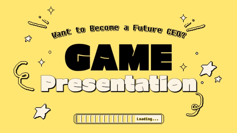 Retro pixelated browser text game in yellow - MiriCanvas