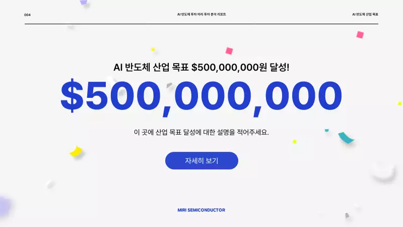 파랑과 흰색의 기본적인 반도체 투자 분석 레포트 미리캔버스